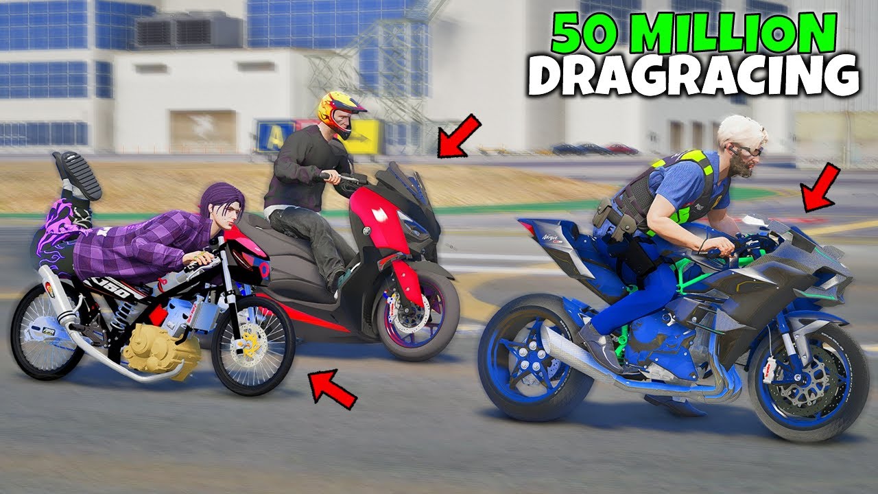 NINJA H2R vs RAIDER 150 FI vs NMAX — 50 MILLION DRAG RACE in GTA 5! 🏍️💨 ...
