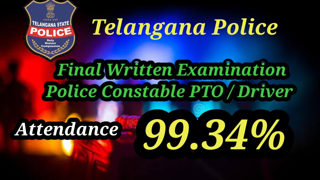 Telangana Police Final Written Examination Police Constable Pto ...