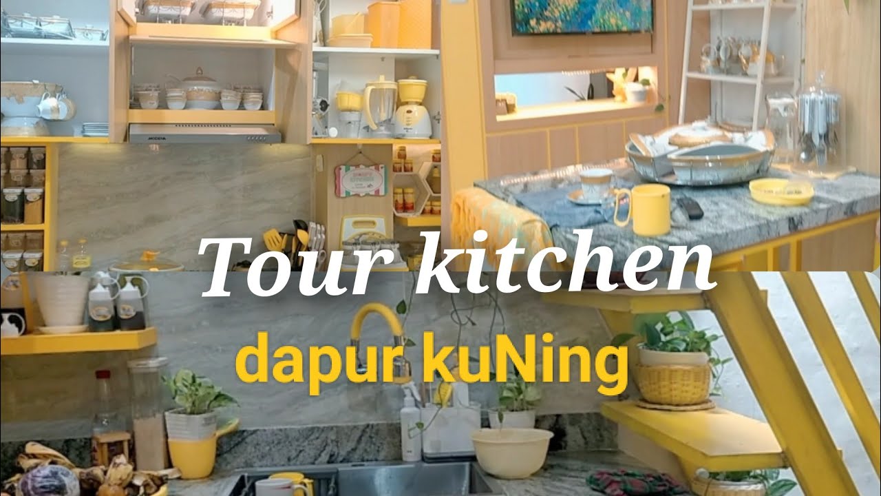 kitchen tour dapur kuning - YouTube