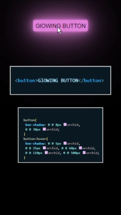 Glowing Hover Animation Button html and css 😱 #programming #html #css #coding - YouTube