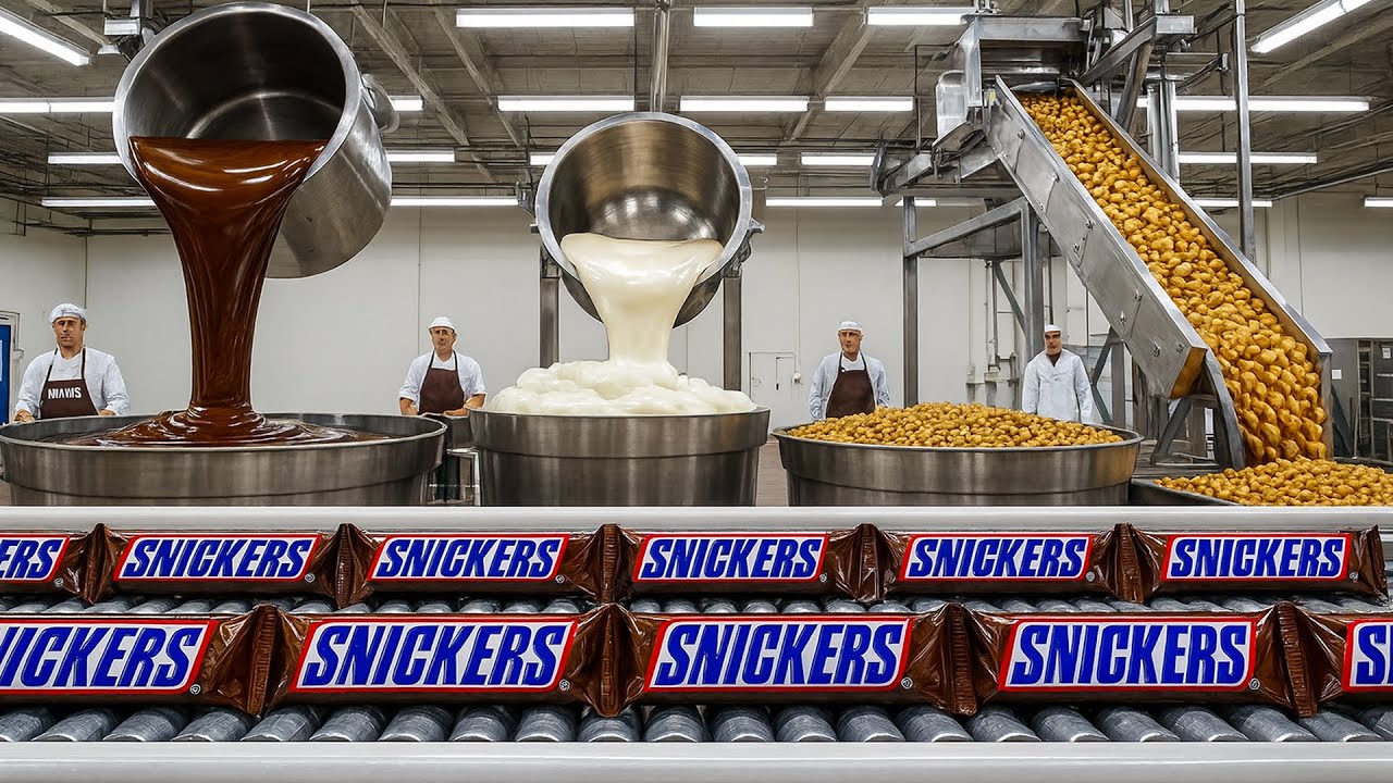 How Snickers Chocolate Are Made in Factory - See How They Make 4,8 ...