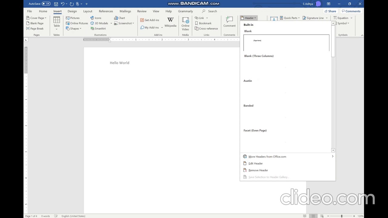 MS Word: Header and Footer, Project Unnati - YouTube