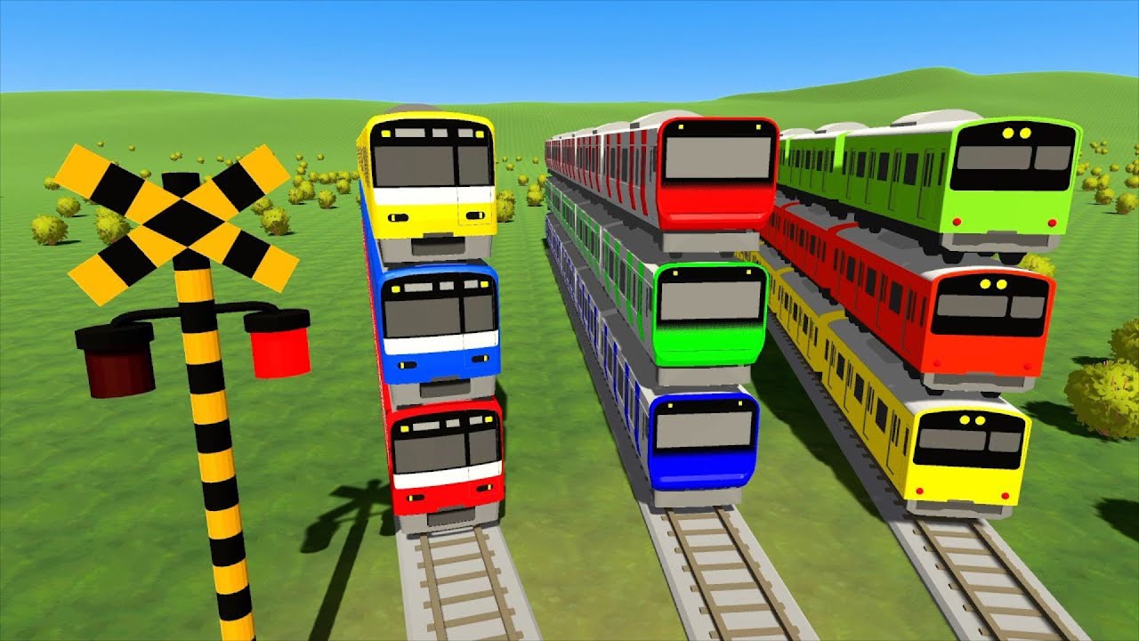 Fumikiri TRAIN | PACMAN vs TRAIN Fumikiri Railroad Crossing Animation ...