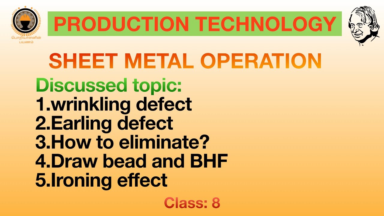 Wrinkling and Earling defect | sheet metal operation | Tamil ...