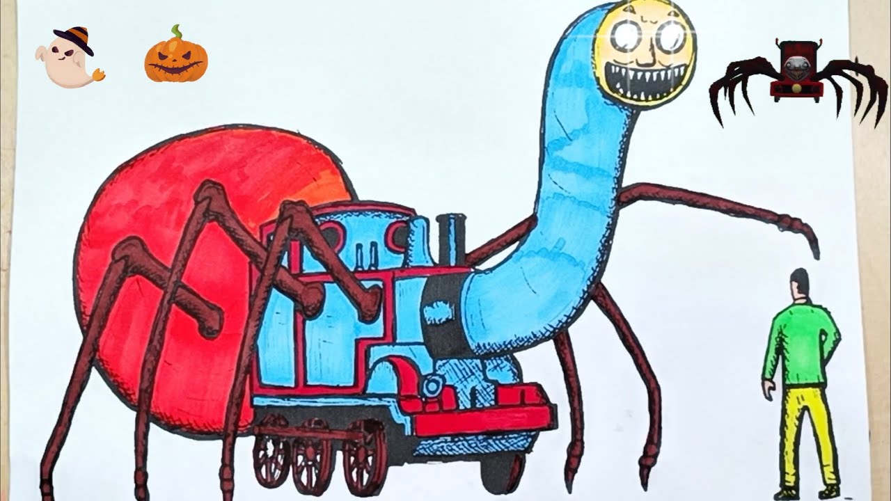 🤩👻 Spider Thomas The Train😍 ️‍🔥 Coloring Pages 🎉👍 - YouTube
