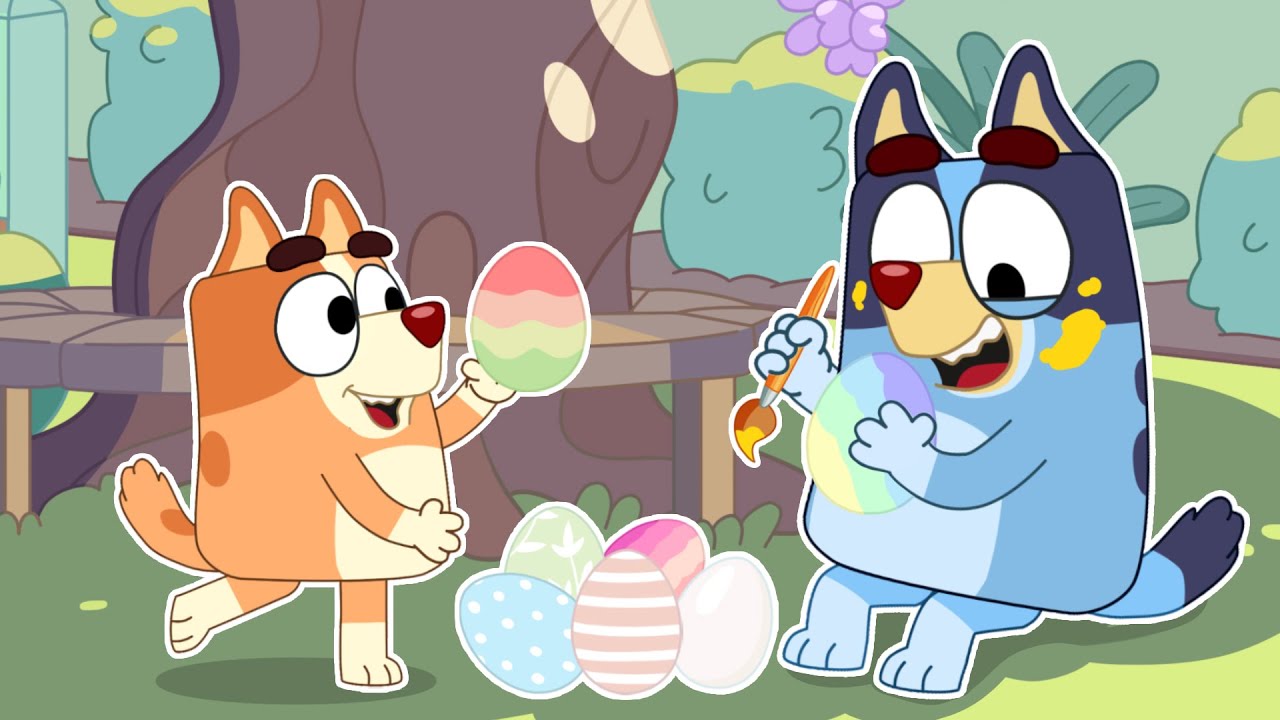 Bluey prepares colorful eggs for Thanksgiving | Funny Bluey | Bluey ...