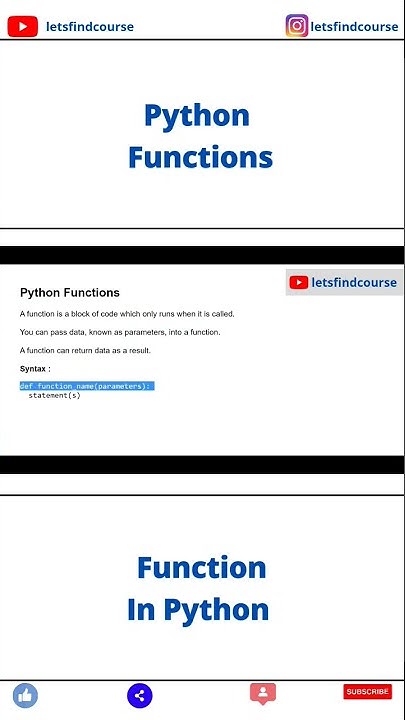 Python Function | Functions In Python #python - YouTube