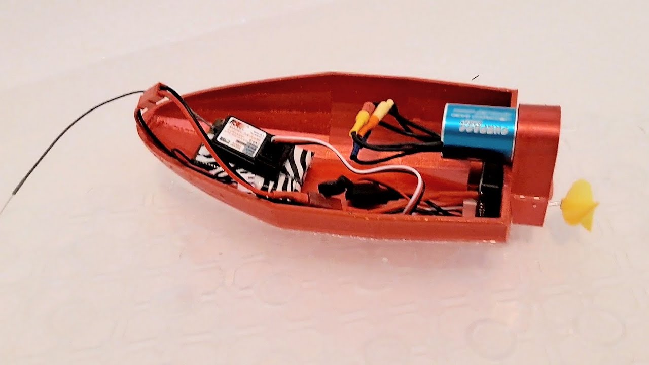 Basic 3D printed boat Episode 10 Brushless motor test - YouTube