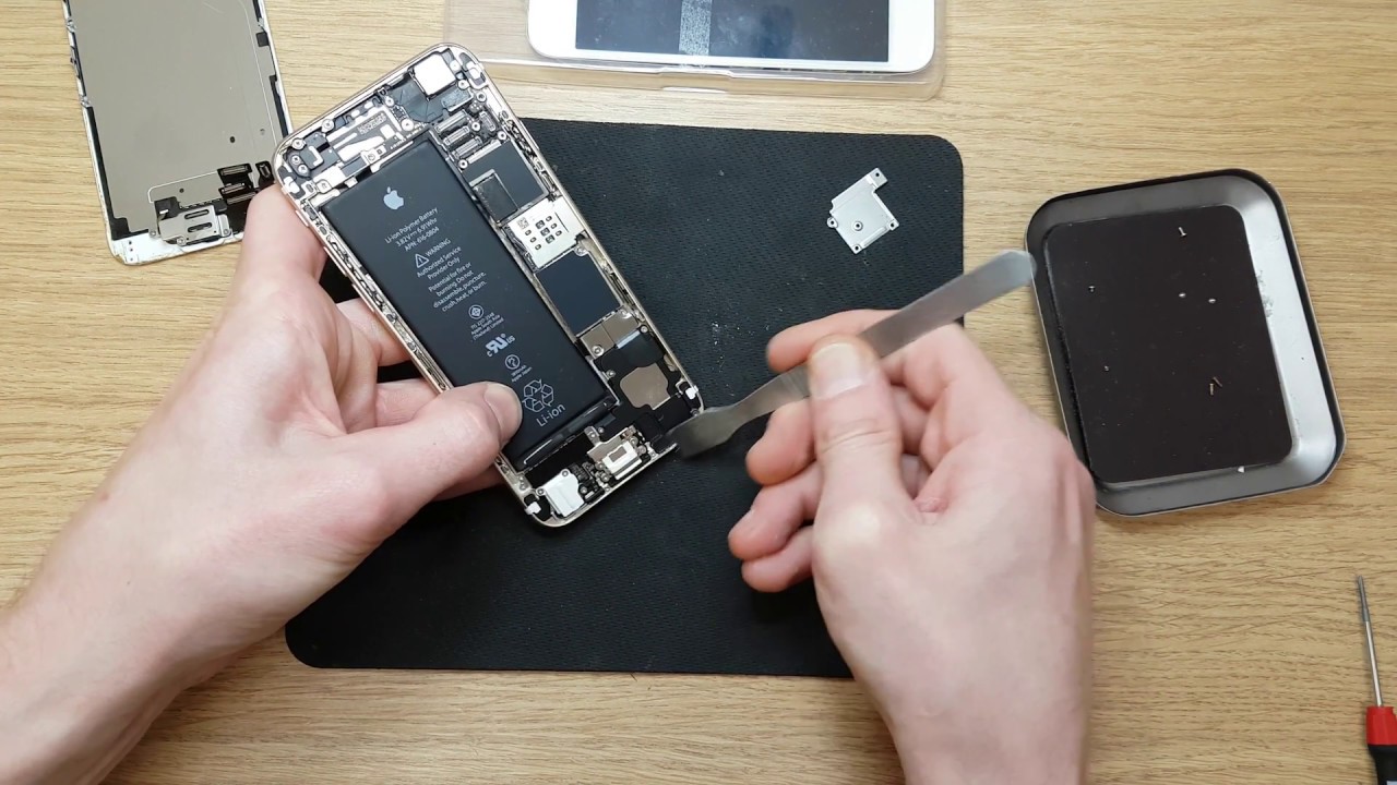 How to restore a bent body to install a screen Apple iPhone 6g - YouTube