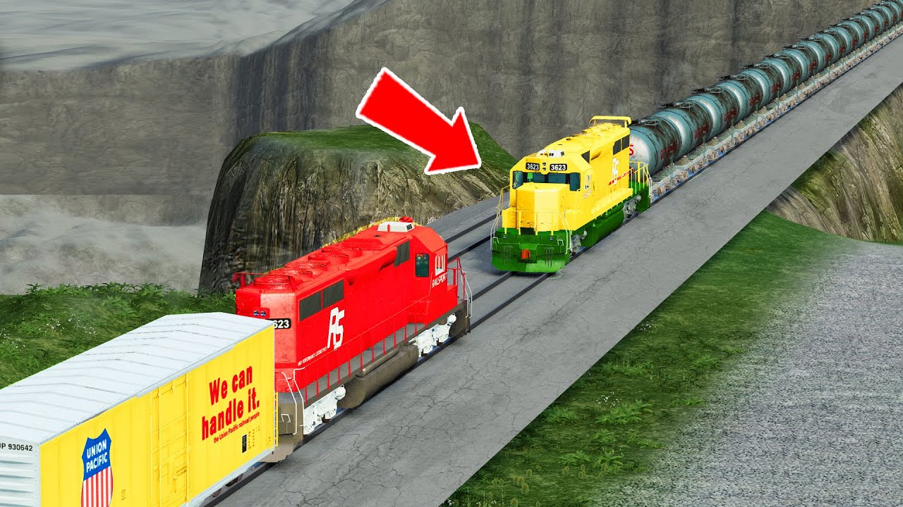 Bad Dispatcher Mistake Freight Trains Accidents 🔴 BEAMNG.Drive Stream ...