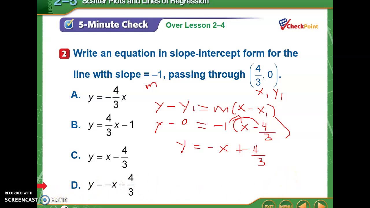Algebra 2 2.5 Warm-up - YouTube