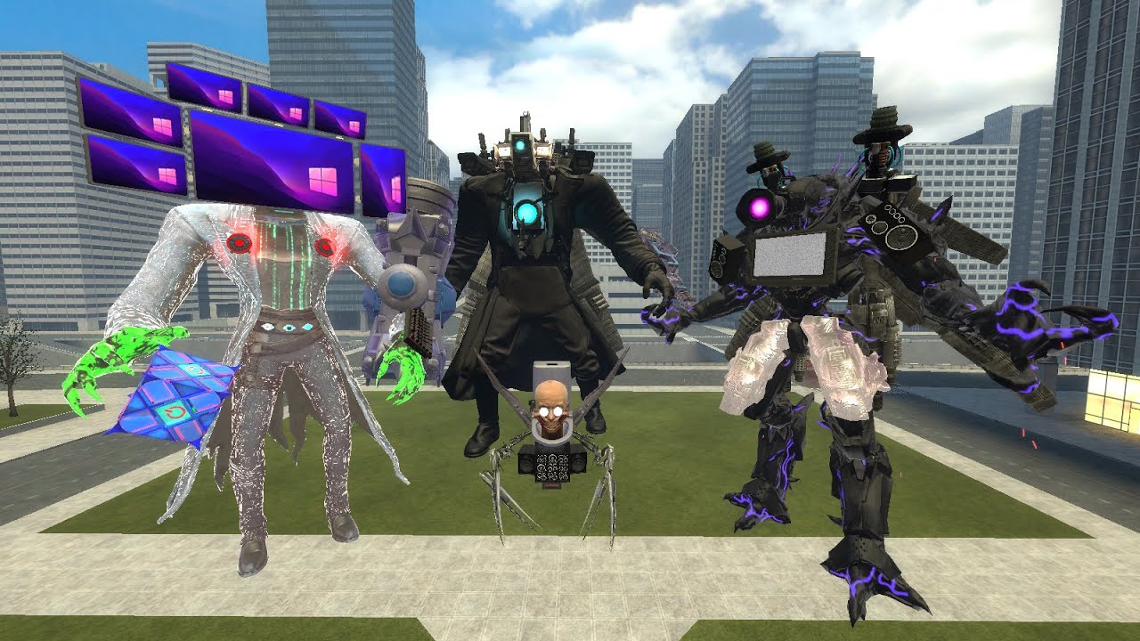 NEW TRI TITAN CAMERAMAN VS PCMAN VS UPGRADED TITAN SKIBIDI GMAN BOSS ...