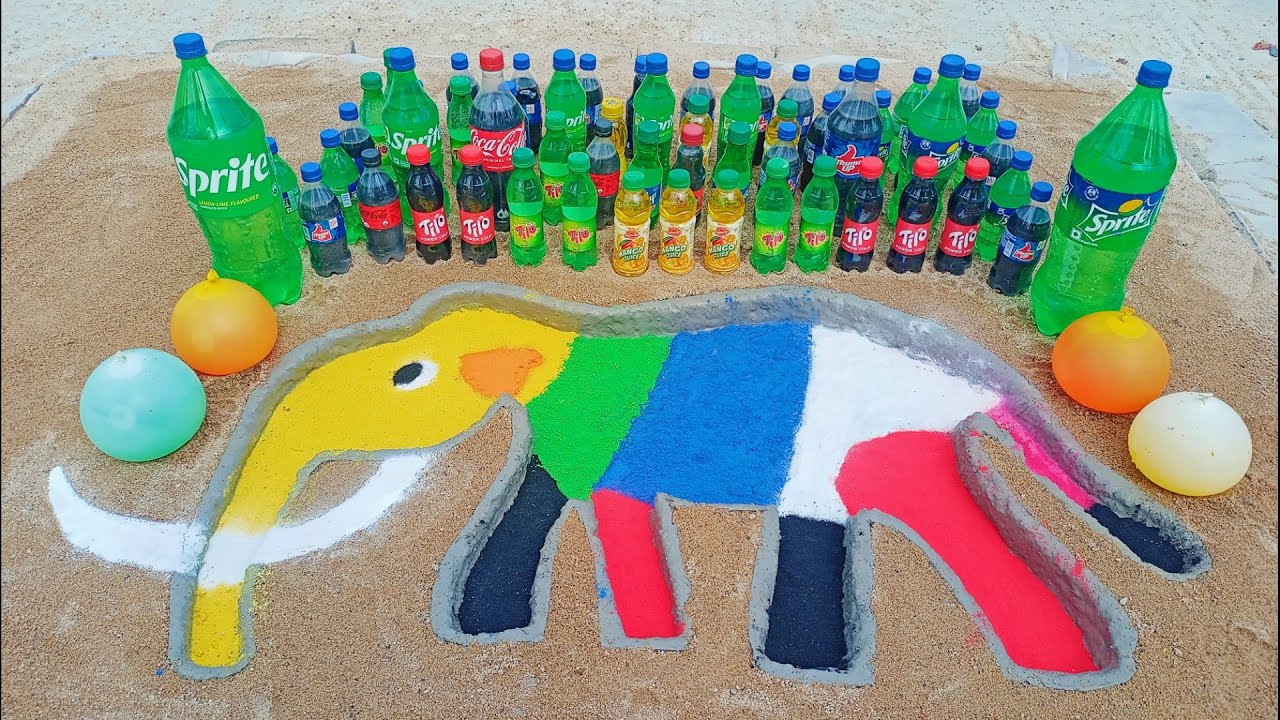 EXPERIMENT:How to make Rainbow Elephant with powder Orbeez, Coca-cola ...