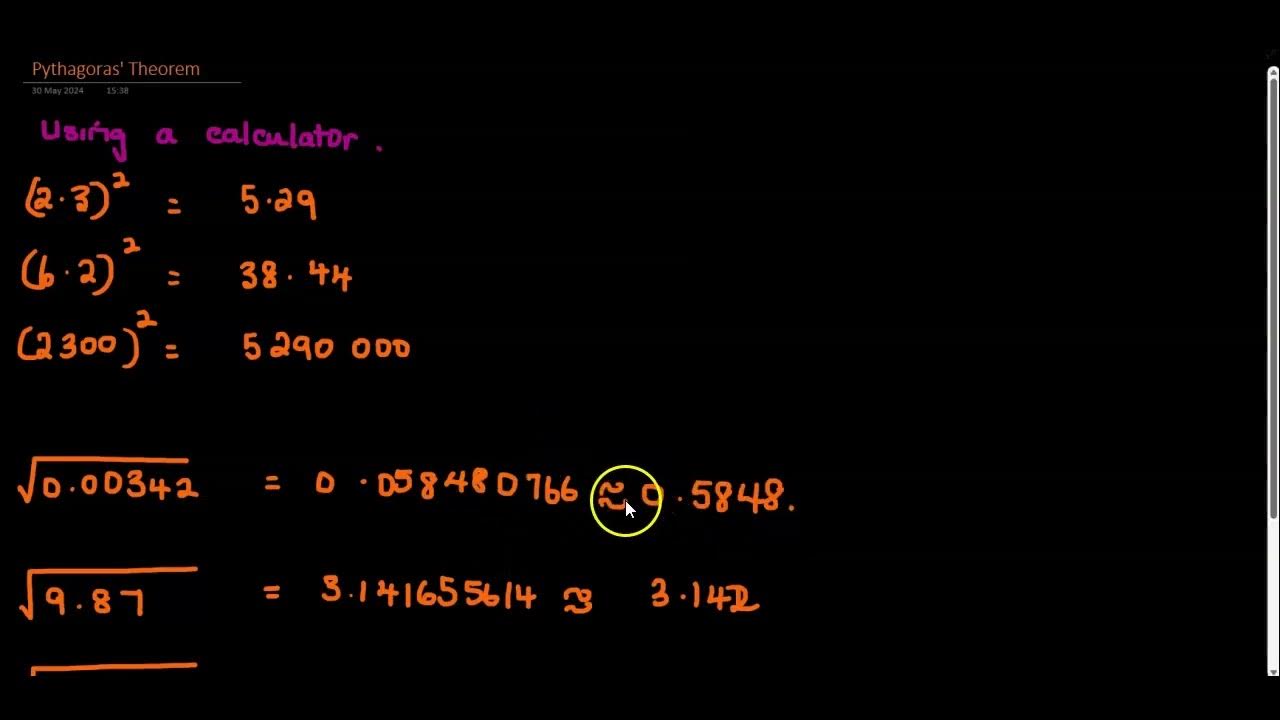 Pythagoras' Theorem (Using the calculator) - YouTube