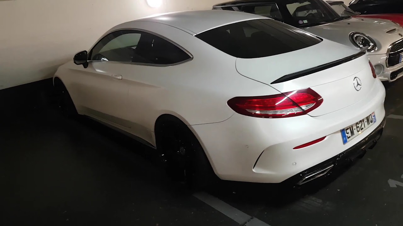 white pearl tuning 2016 mercedes c 180 coupé in PAris France - YouTube