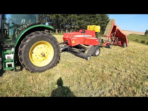 First Time Ever Baling with an Inline Massey Ferguson 1840 - YouTube