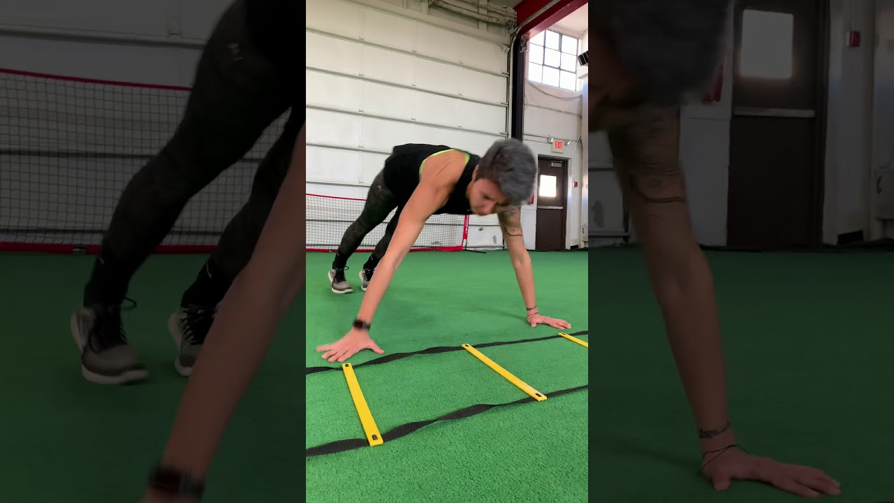 Ladder staggered stance pushups - YouTube