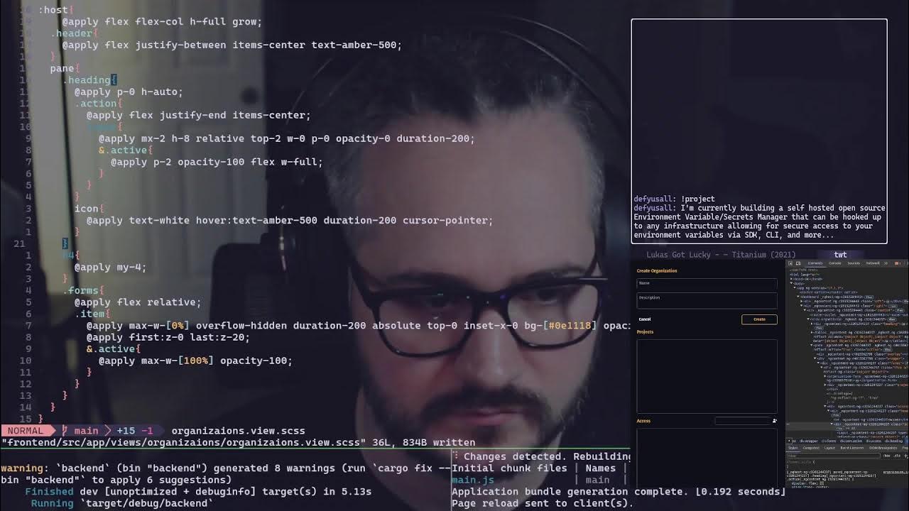 Rust | Angular | Neovim | Project: SecVault - YouTube