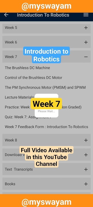 Week 7 Introduction To Robotics Nptel Assignment Solved Education Swayam Shorts Answers 4917