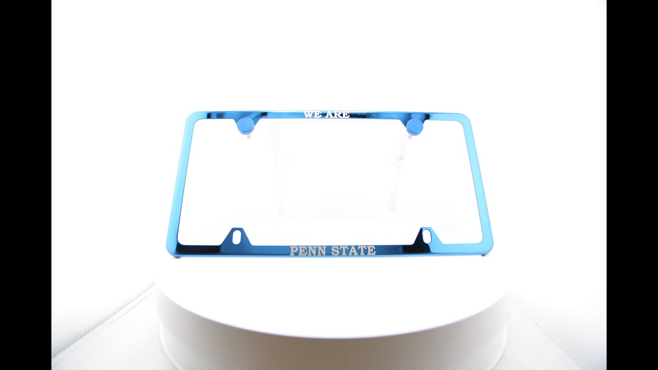 “WE ARE PENN STATE” License Plate Frame – Vibrant Blue Finish - YouTube