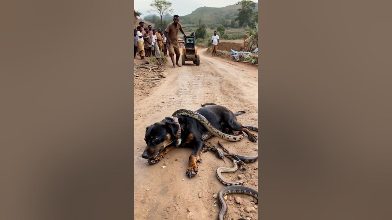 Python Attacks Helpless Dog in Village! Shocking Rescue 🚜🐍😨 # ...