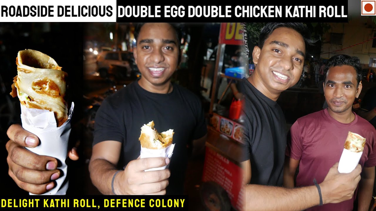 Roadside Delicious Double Egg Double Chicken Kathi Roll | Kolkata Kathi ...