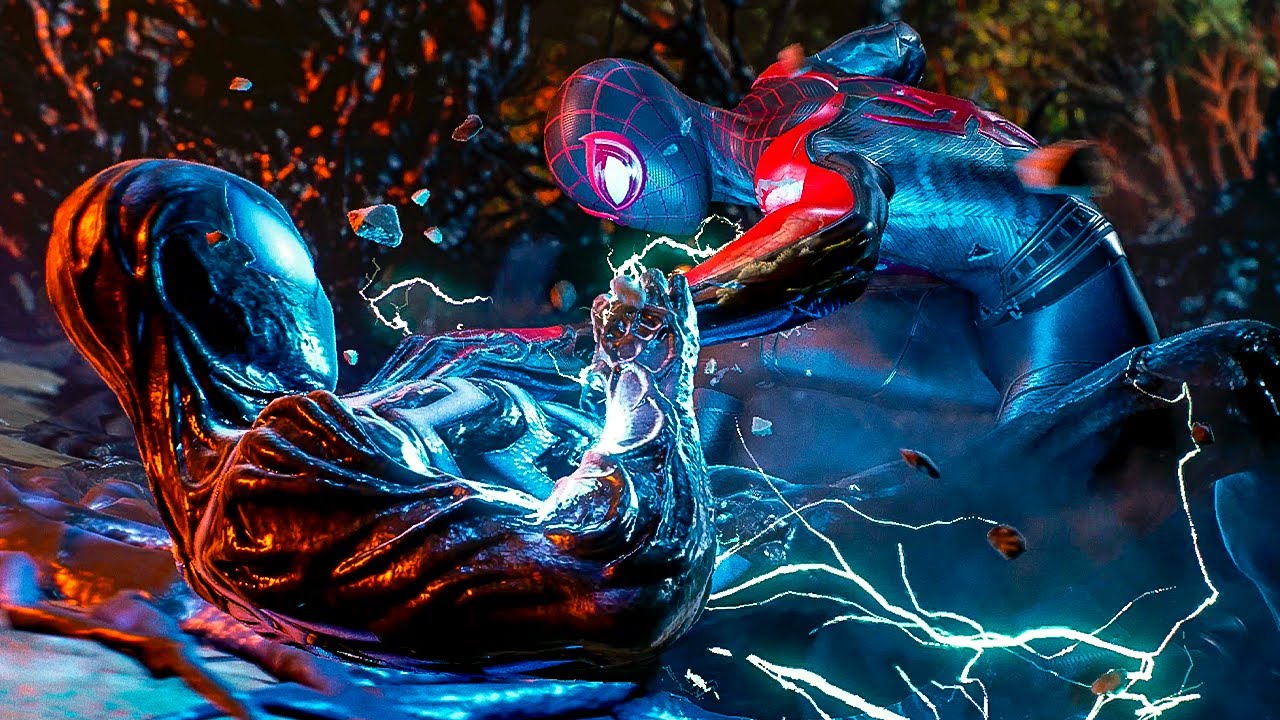 Miles Morales Vs. Symbiote Spider-Man Fight Scene Marvel's Spider-Man 2 ...