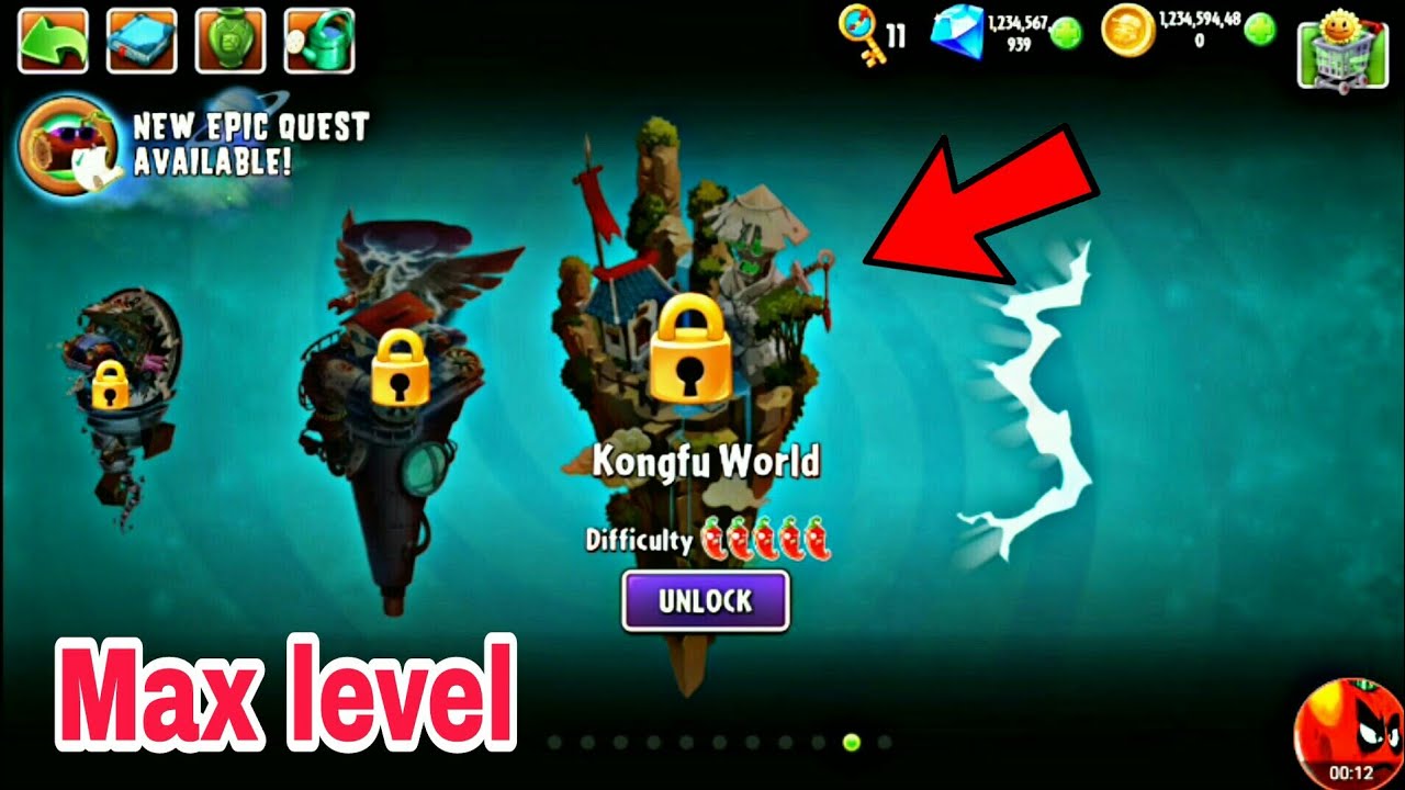 Plants vs zombie 2 Shuttle Max level Map Kungfu world #Plantsgamer#pvz2 ...