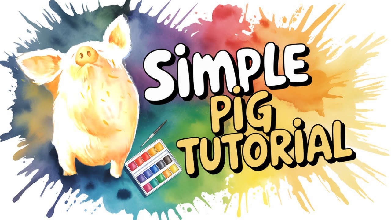 Easy Watercolor Pig Tutorial 🐷 | Step-by-Step for Beginners - YouTube