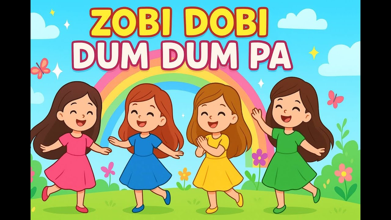 Zobi Dobi Dum Dum Pa | Kids Poem & Dance | Colorful Cartoon Girls ...