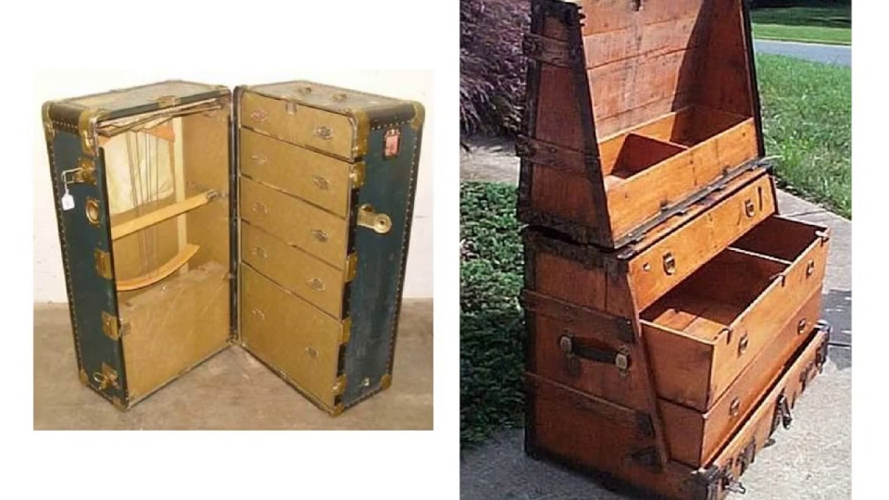 Marvelous Steamer Trunk with Drawers With Old Style - YouTube