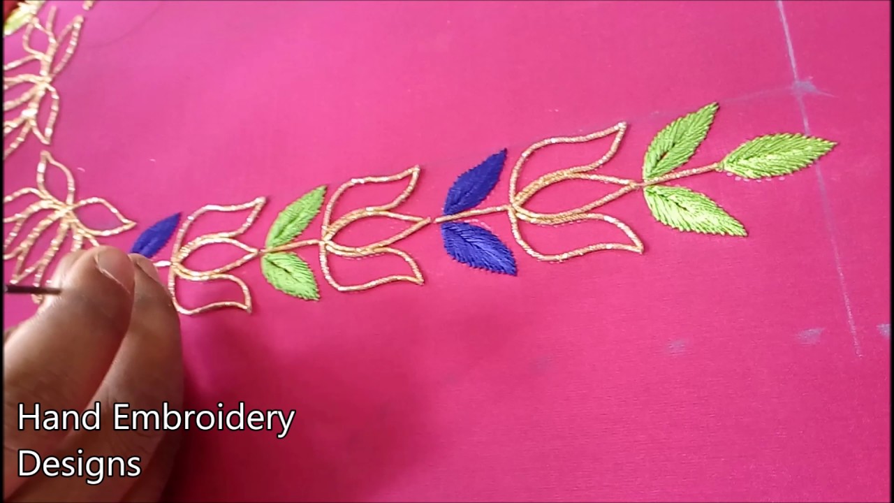 designer blouse designs | hand embroidery designs | basic embroidery ...