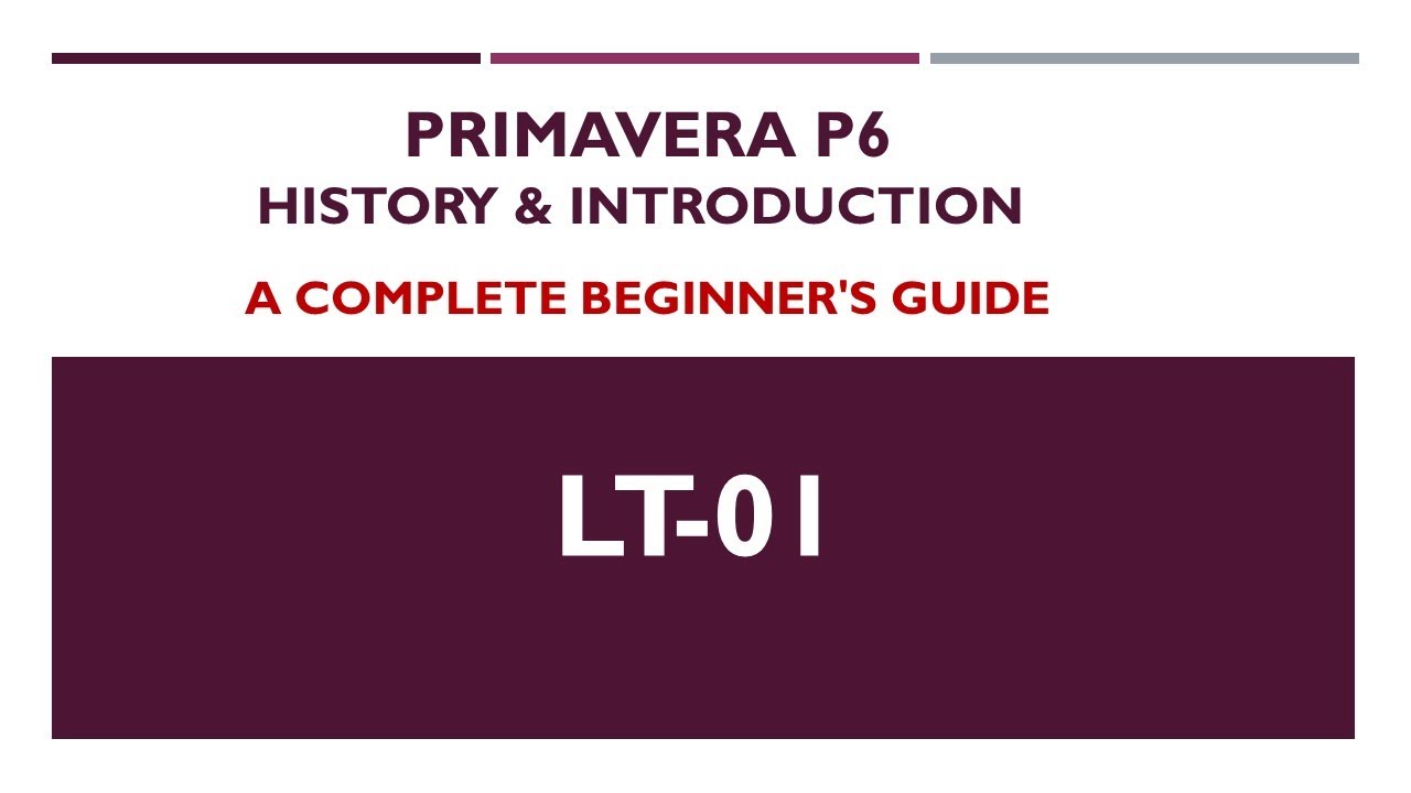 LT-01 - History and Introduction to Primavera P6 | Free Primavera P6 ...
