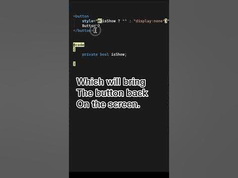 Hide / Show HTML elements with C# variables. #blazor #css #ui - YouTube