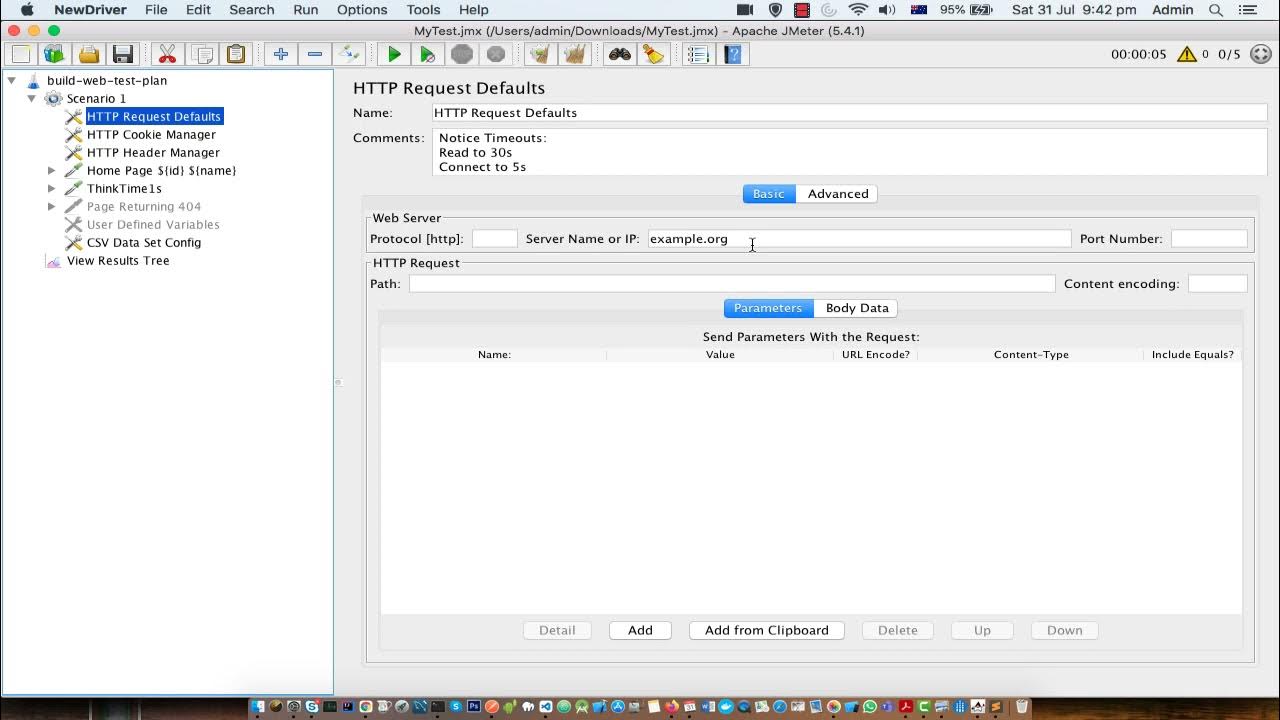 Http request defaults element in Jmeter - YouTube