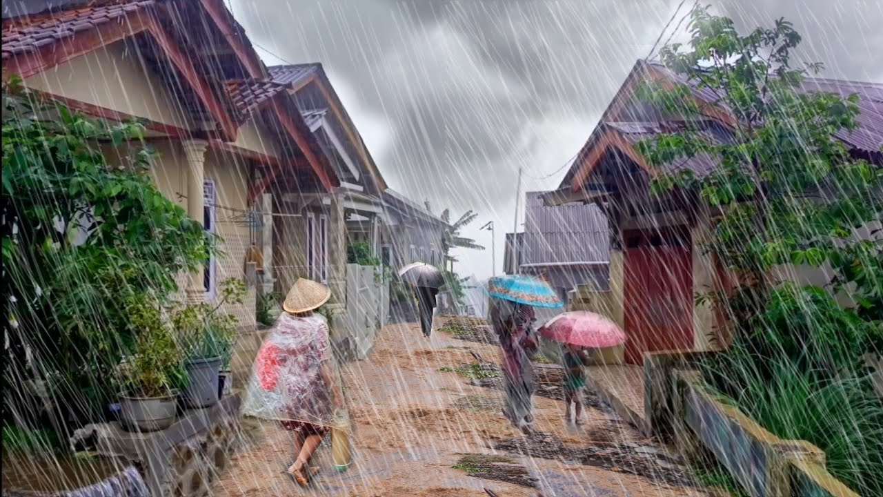 WALKING IN HEAVY RAIN | HEAVY RAIN FOR SLEEPING | SLEEPING WITH THE ...