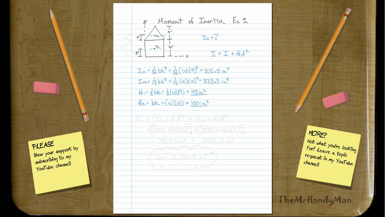 Vector Statics - Moment of Inertia - Example 1 - YouTube