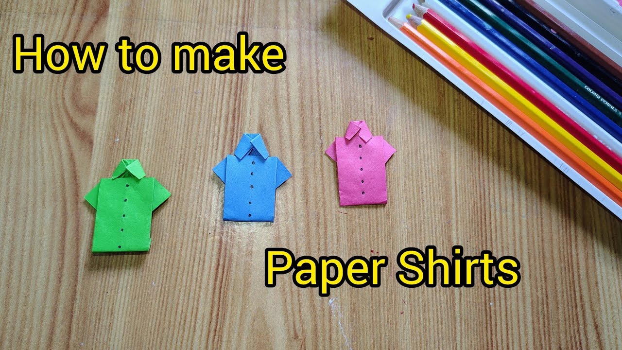 HOW to make PAPER SHIRT 👕/Origami Paper Shirt making at home/PAPER ...