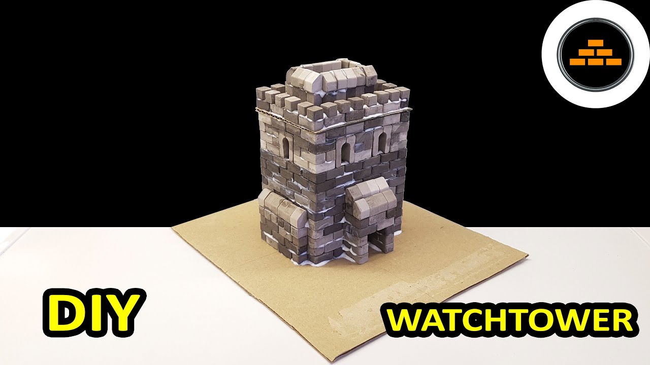 DIY how to make WATCHTOWER with MINIATURE BRICKS - YouTube