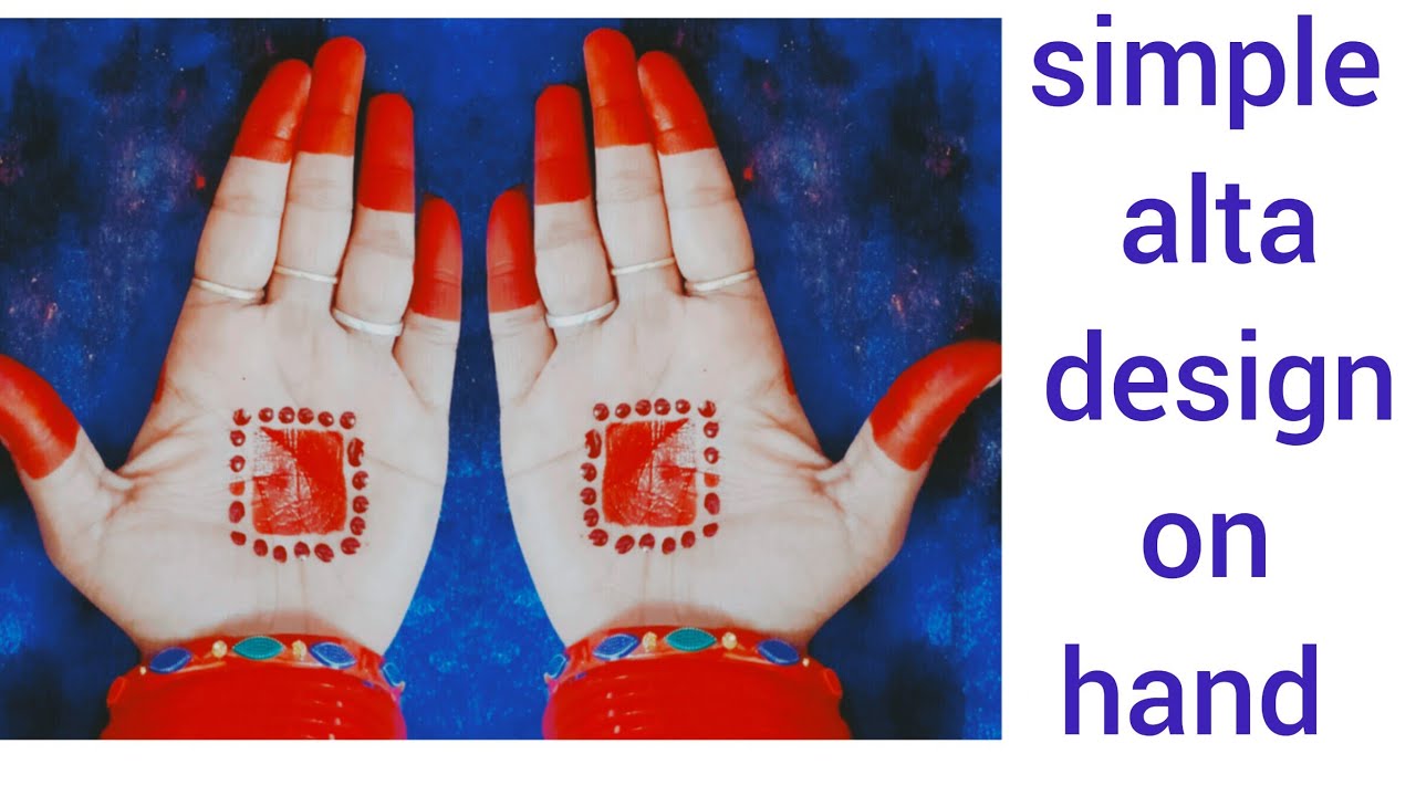 simple alta_design on hand || 😍 easy_simple alta_design || mahawar ...