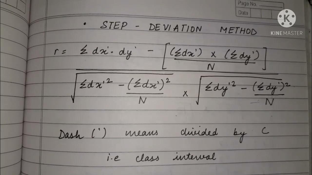 Part 11 Step deviation method | karl pearson's coefficient ...