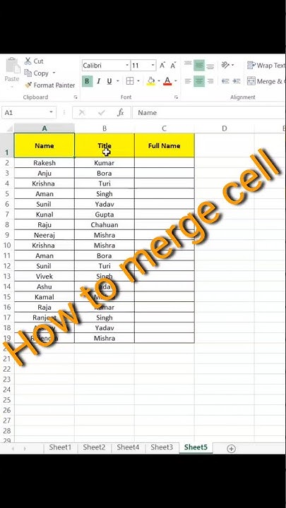 How To Merge Cell In Excel 2023 Excel Excelshorts Exceltutorial Excelhindi Shorts