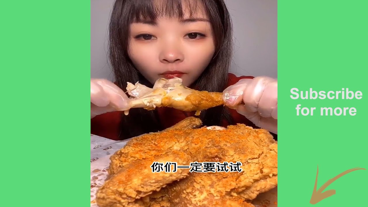 (chinese food) chinese mukbang eating chicken food asmr spicy chicken ...