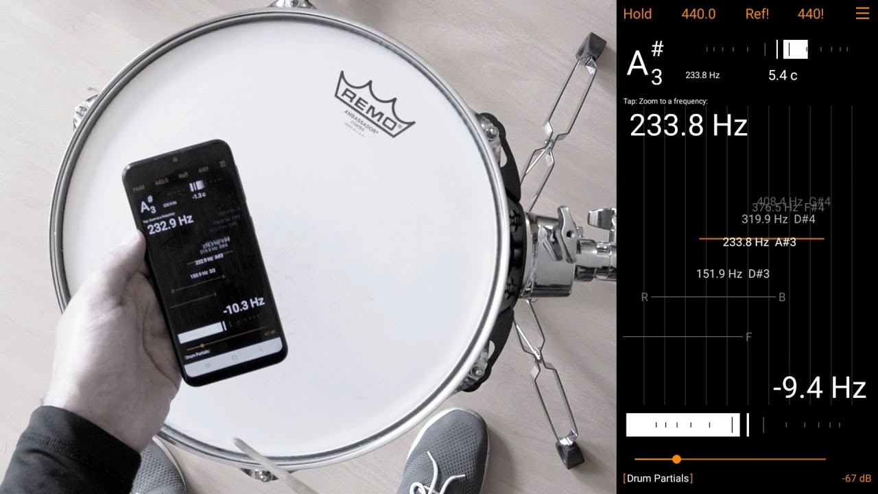 Tom tuning with Harmonic Tuner Drum Set - Android app for drum tuning ...