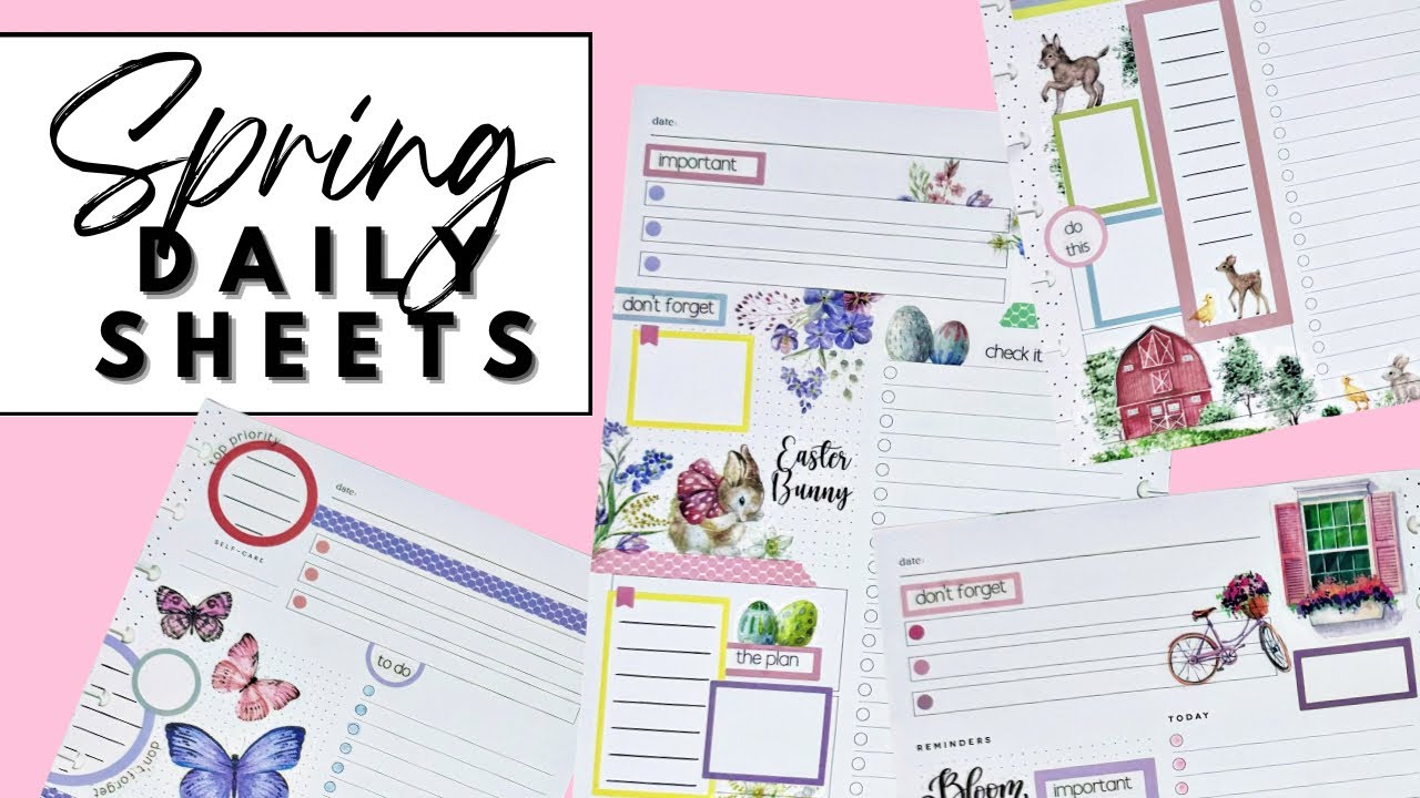 PLAN WITH ME | SPRING DAILY SHEETS | THE HAPPY PLANNER - YouTube
