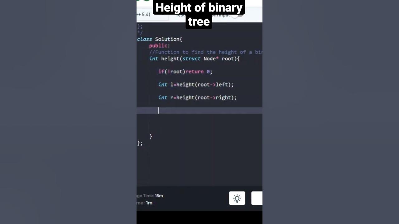 Height Of Binary Tree Gfg Practice Problem Solving Shorts Gfg Coding Programming Youtube