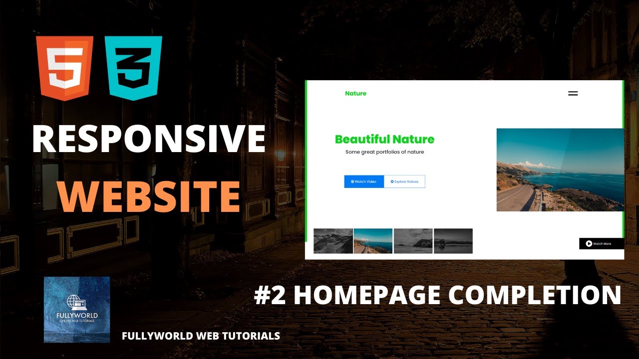 HTML 5 CSS 3 RESPONSIVE WEBSITE Part 2:- Homepage Completion - YouTube