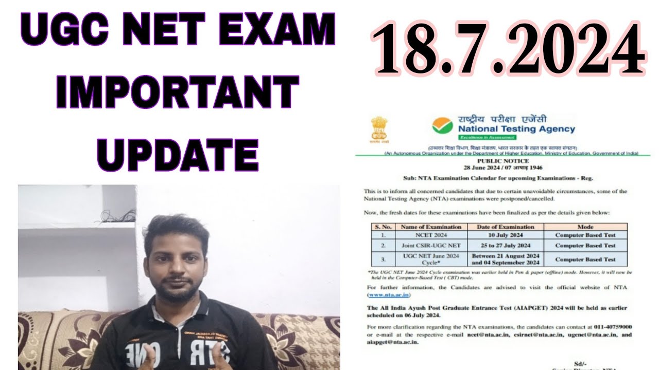 UGC NET RE EXAM JUNE 2024 IMPORTANT UPDATE! For Re Exam Aspirants - YouTube