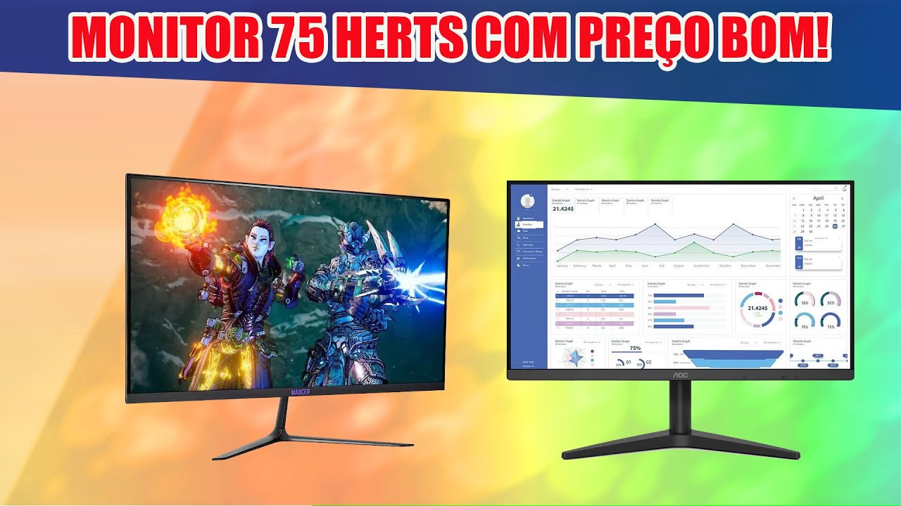 MONITOR DE 75HZ BOM E BARATO PARA JOGOS E TRABALHO! - YouTube