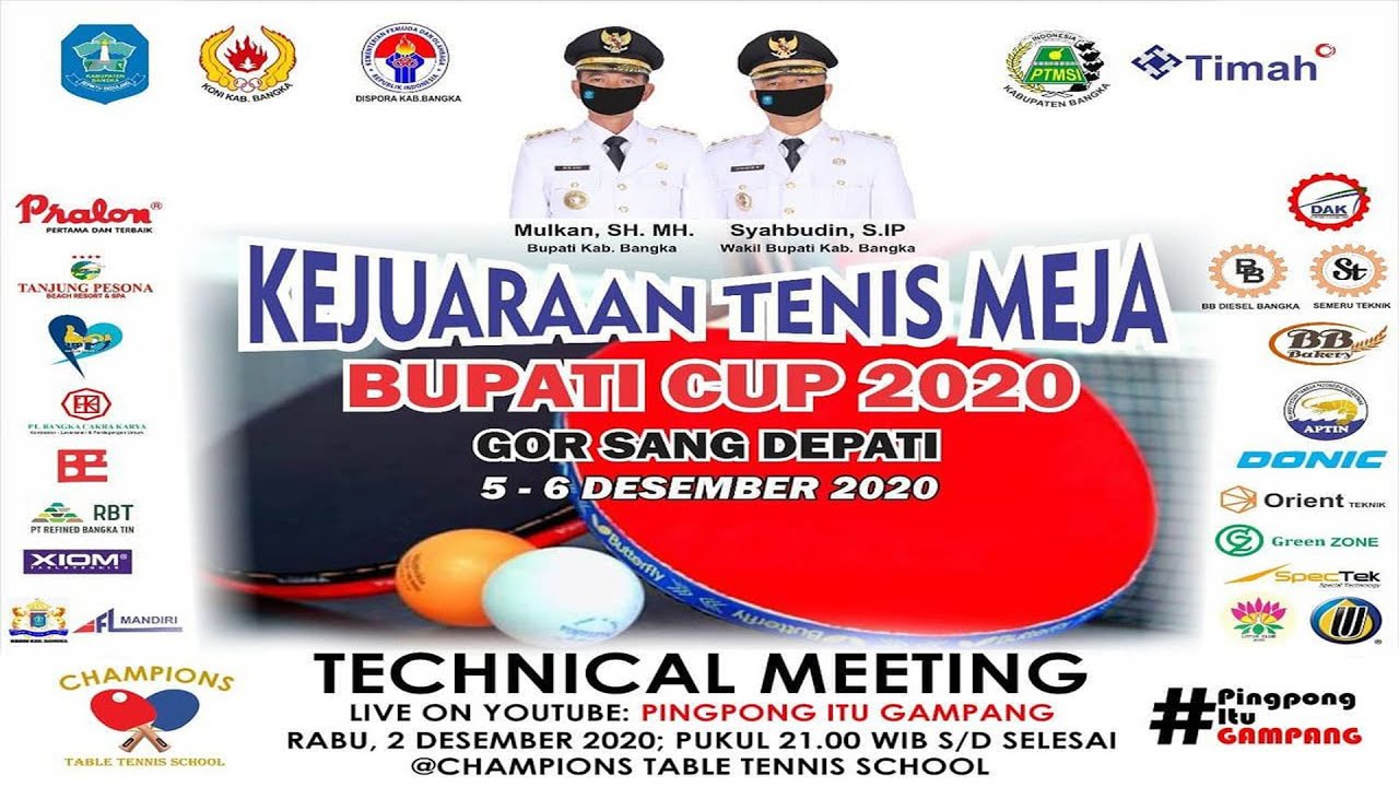 Technical Meeting Kejuaraan Tenis Meja Bupati Cup 2020 - YouTube